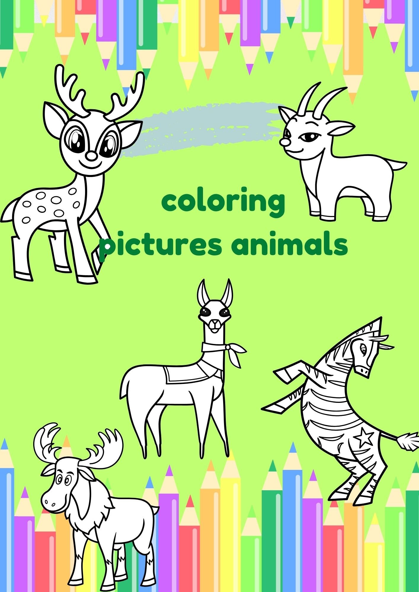 Animal Coloring Pages for Kids | Easy Kids Coloring Books | Easy ...