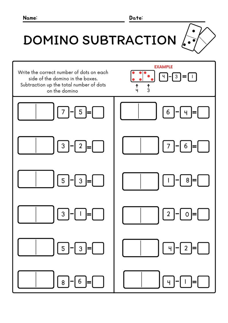 20 Printable Domino Addition Worksheets | 1st Grade & Kindergarten Math ...