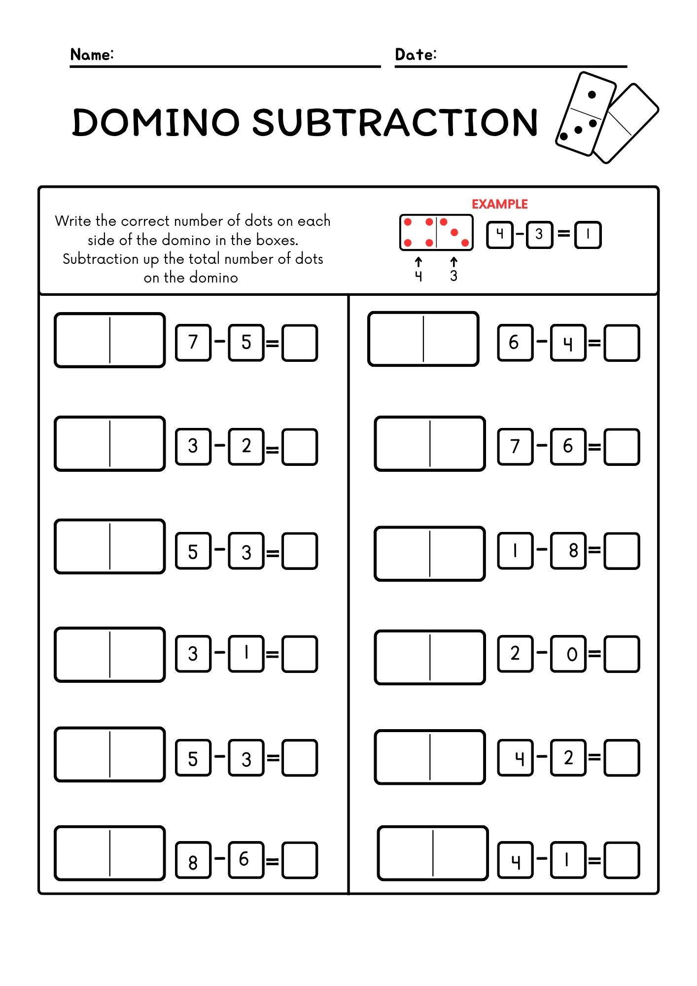 20 Printable Domino Addition Worksheets | 1st Grade & Kindergarten Math ...