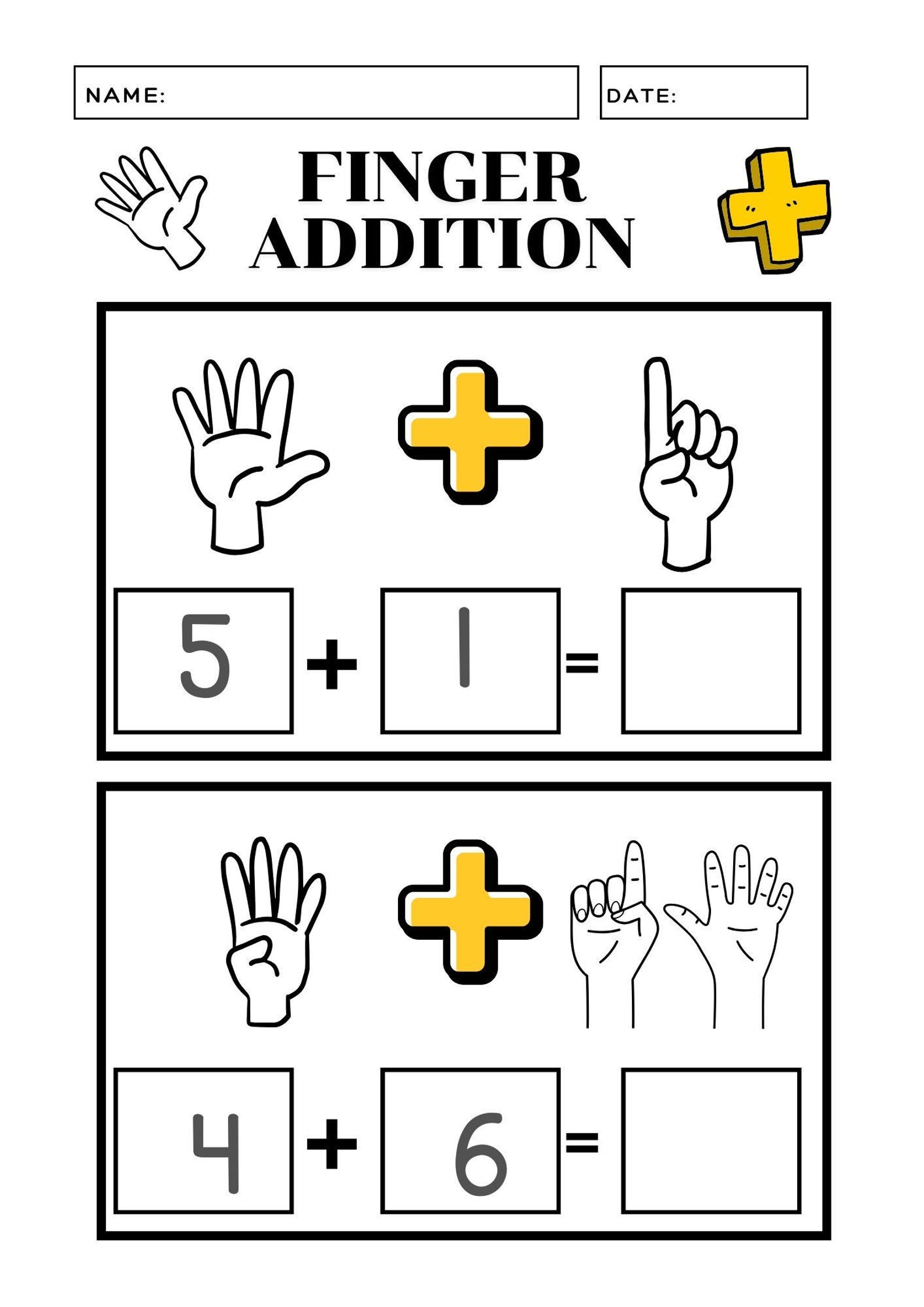 Counting Fingers Number Cards 1-10/ Fingers Addition and Subtraction ...
