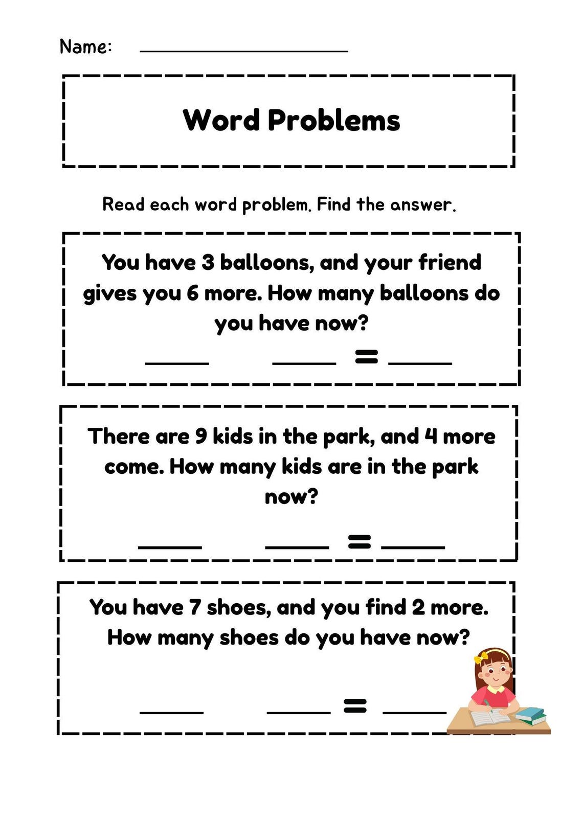 1st Grade Word Problems, Math Word Equations 2nd Grade,math Worksheet ...