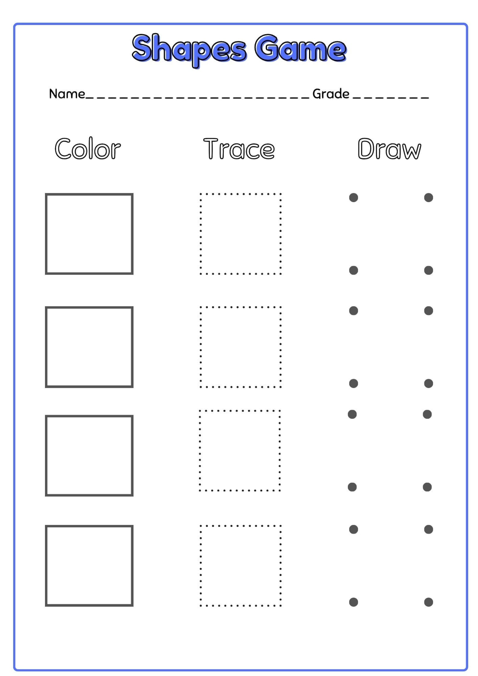 Shapes Printable Matching Worksheets, Match the Picture, Kindergarten ...