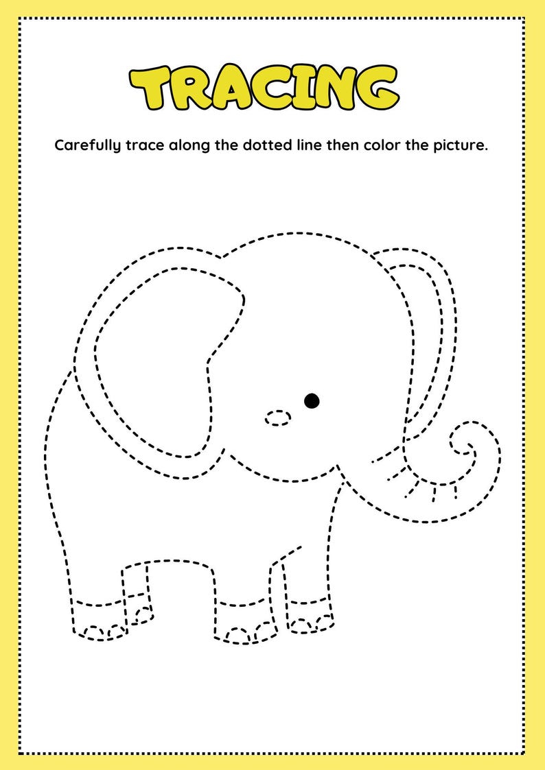 Animal Tracing Worksheets: Preschool Learning Printable - Etsy