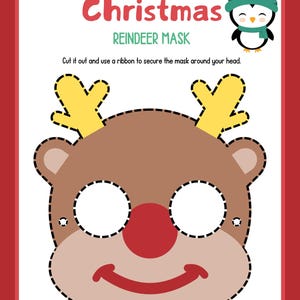 14 Printable Christmas Masks, Printable Christmas Costume, Christmas ...