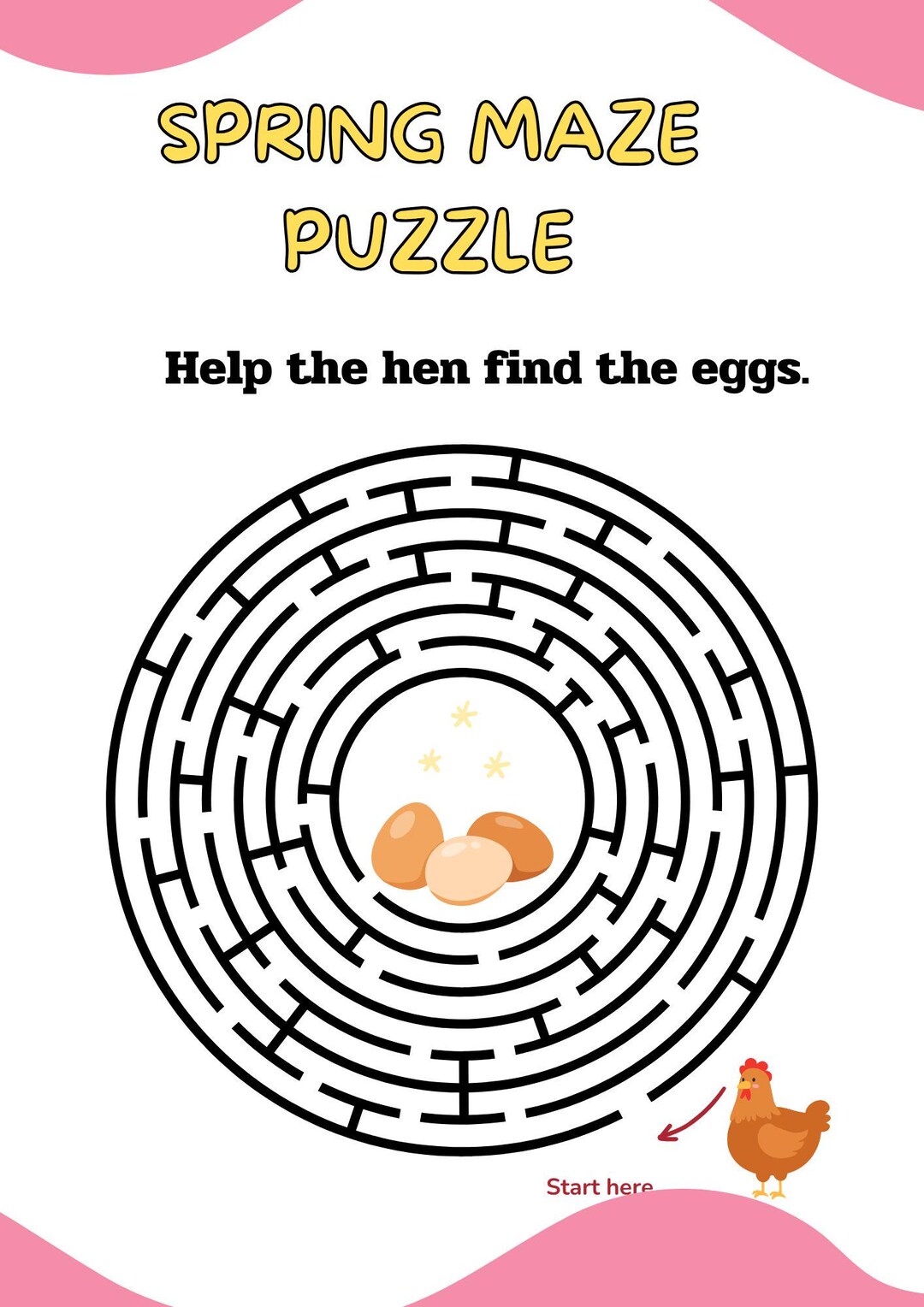 17 Printable Spring Maze PUZZLE Worksheets for Kindergarten ...