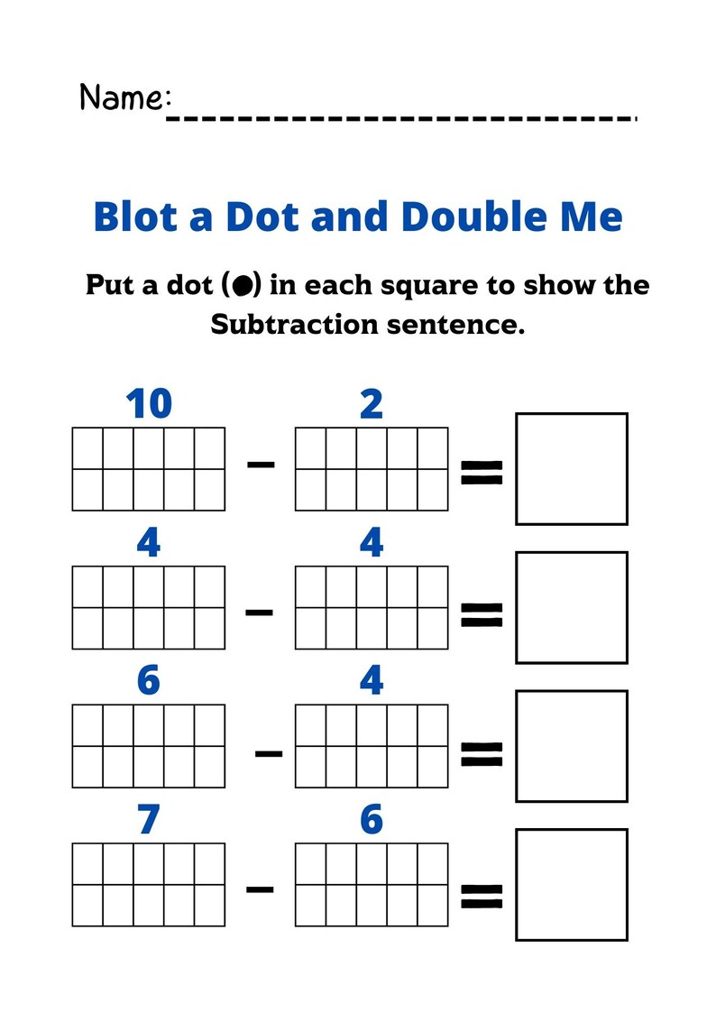 20 Printable Kindergarten Subtraction Within Addition 10 With Ten Frame ...