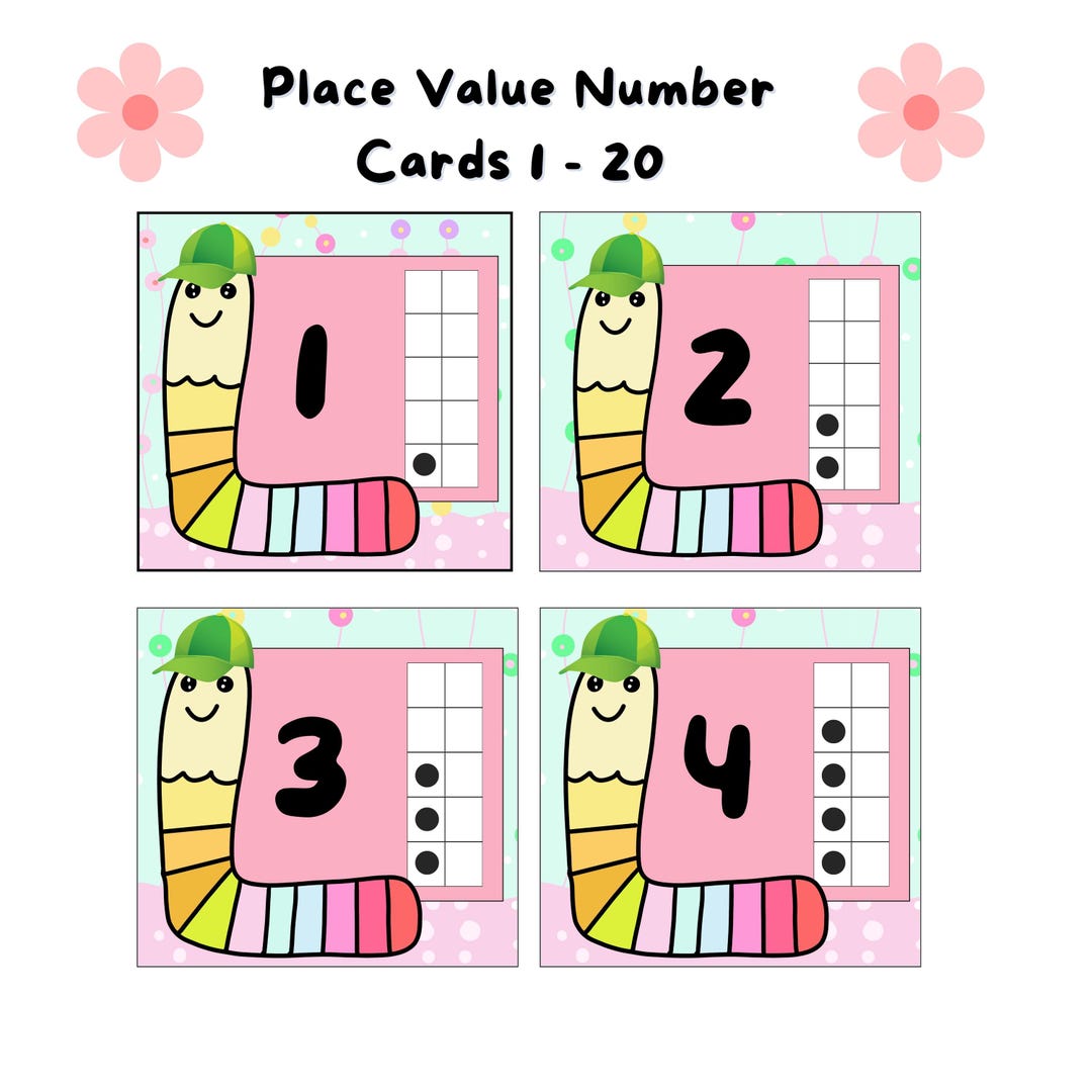 Kindergarten Place Value Number Posters 1-20 | Ten Frames Math Cards - Etsy