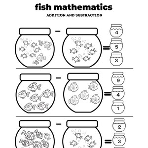 Picture Addition and Subtraction Worksheets: Preschool Homeschool (20 ...