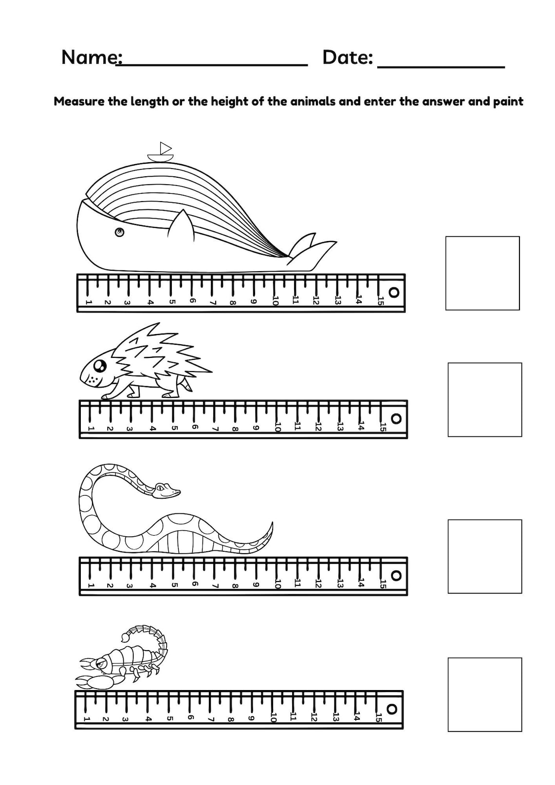 16 Printable Measuring With a Ruler Worksheets. Preschool-1st Grade ...