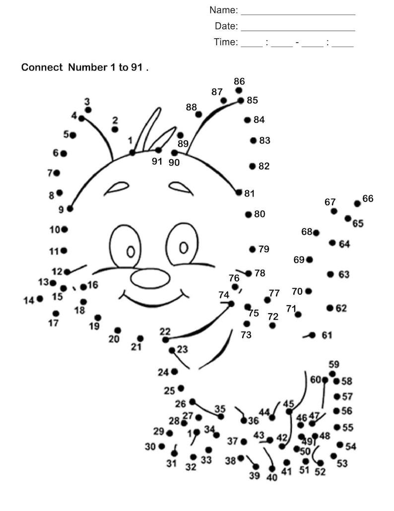 Coloring Pictures Animals,connect the Dots Book for Kids,printable ...