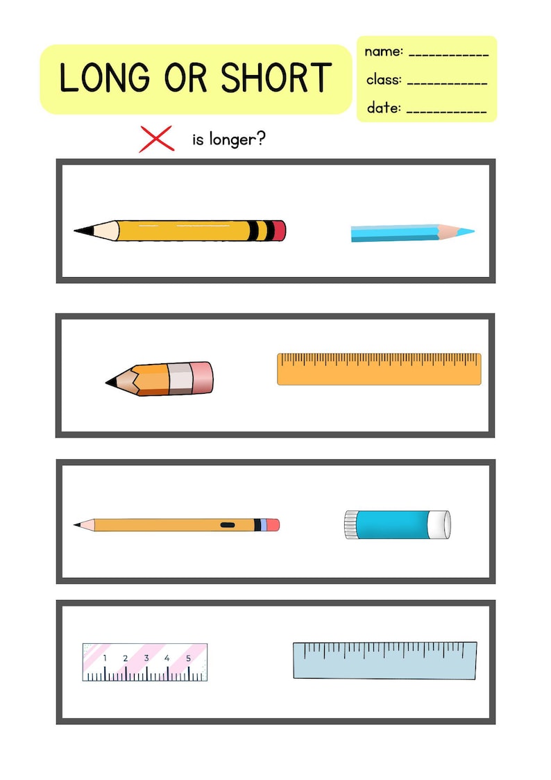 Big and Small Preschool Worksheets: Learning Sizes Printable (PDF) - Etsy