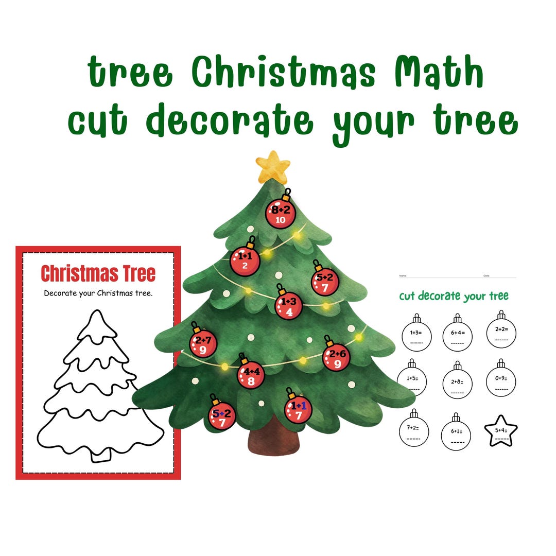 Easy Christmas Math Craftivity Printable Holiday Addition Craft 2nd ...