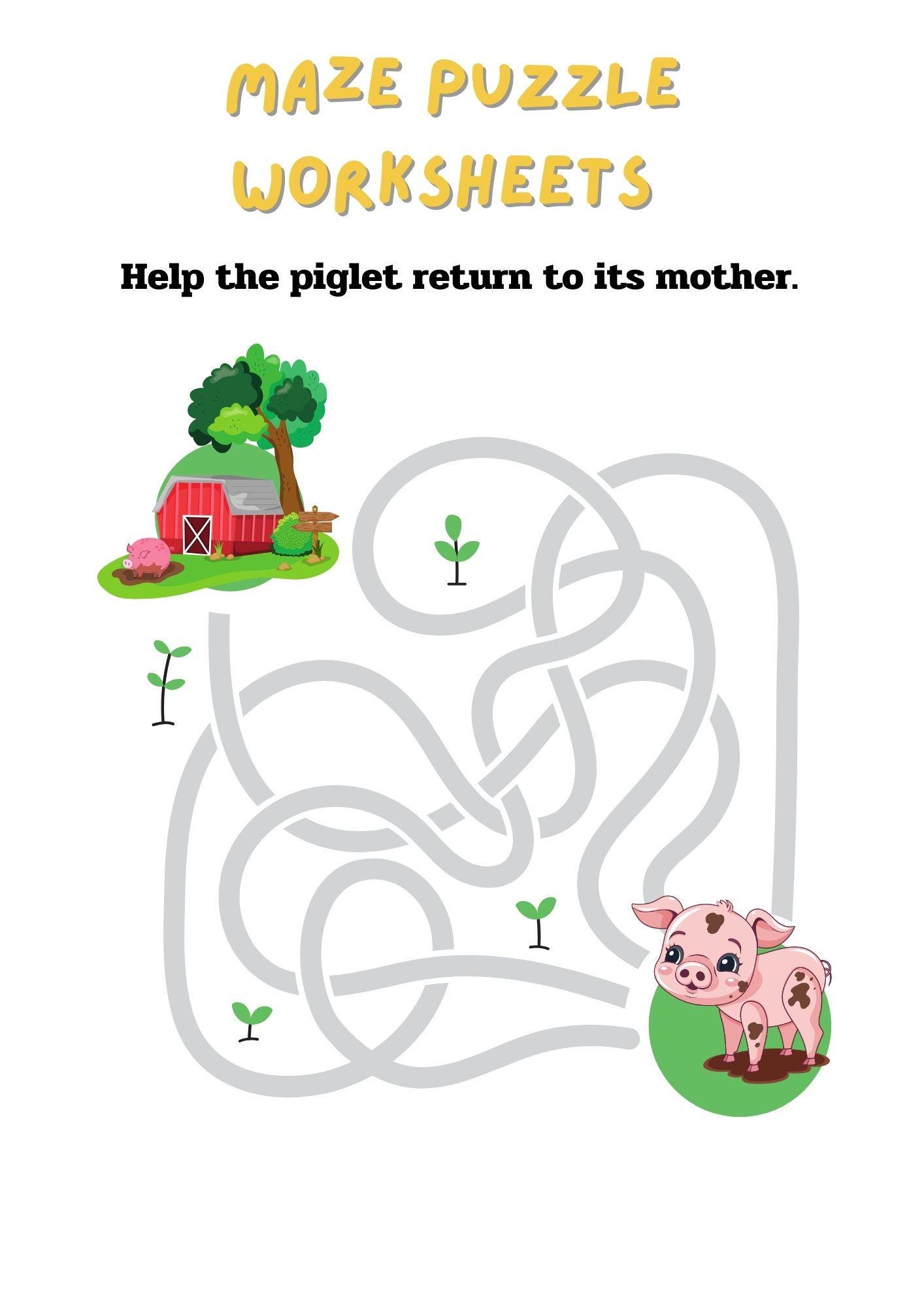 20 Printable Spring Maze Puzzle Worksheets for Kindergarten ...