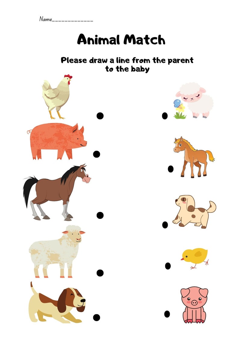 60 Printable Matching Worksheets, Match the Picture,preschool Line ...