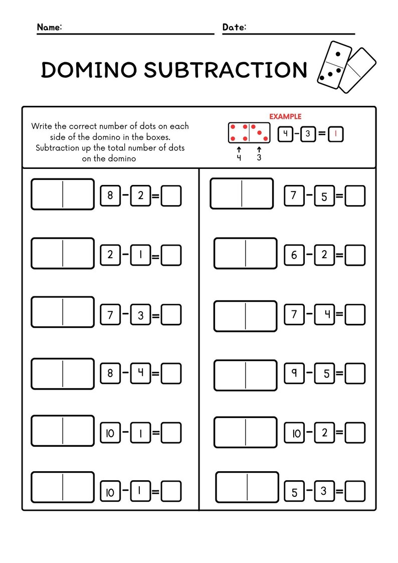 20 Printable Domino Addition Worksheets | 1st Grade & Kindergarten Math ...