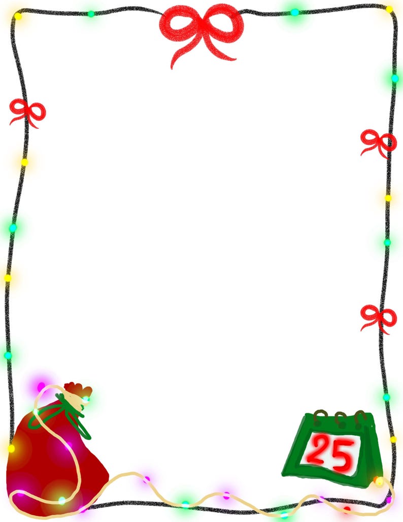 Christmas Doodle Borders Clip Art Frames (PNG) - Etsy