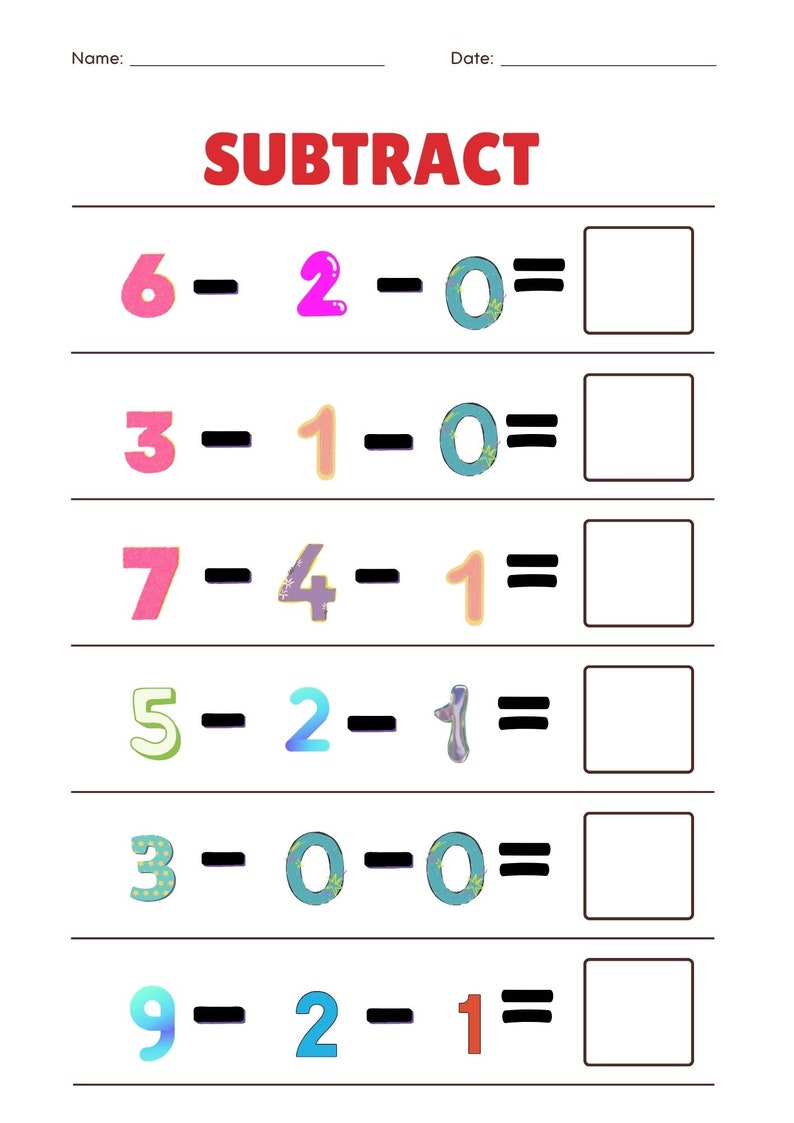 Kindergarten Addition and Subtraction Worksheets: Picture Math (20 ...