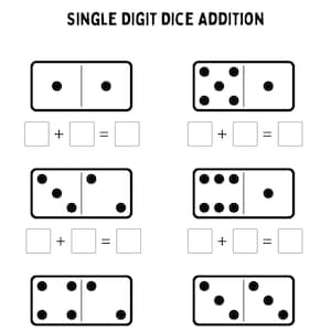 20 Printable Domino Addition Worksheets | 1st Grade & Kindergarten Math ...