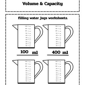 30 Measuring Capacity and Liquid Volume Activities and Worksheets - Etsy