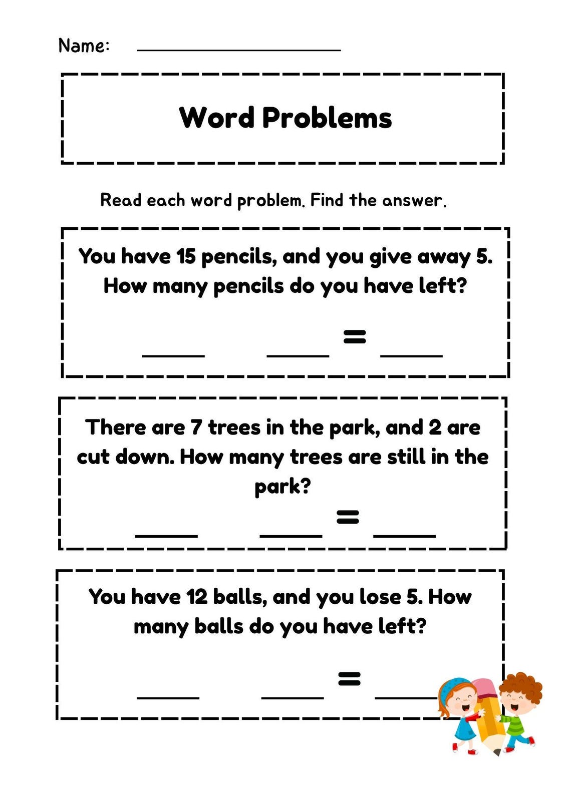 1st Grade Word Problems, Math Word Equations 2nd Grade,math Worksheet ...