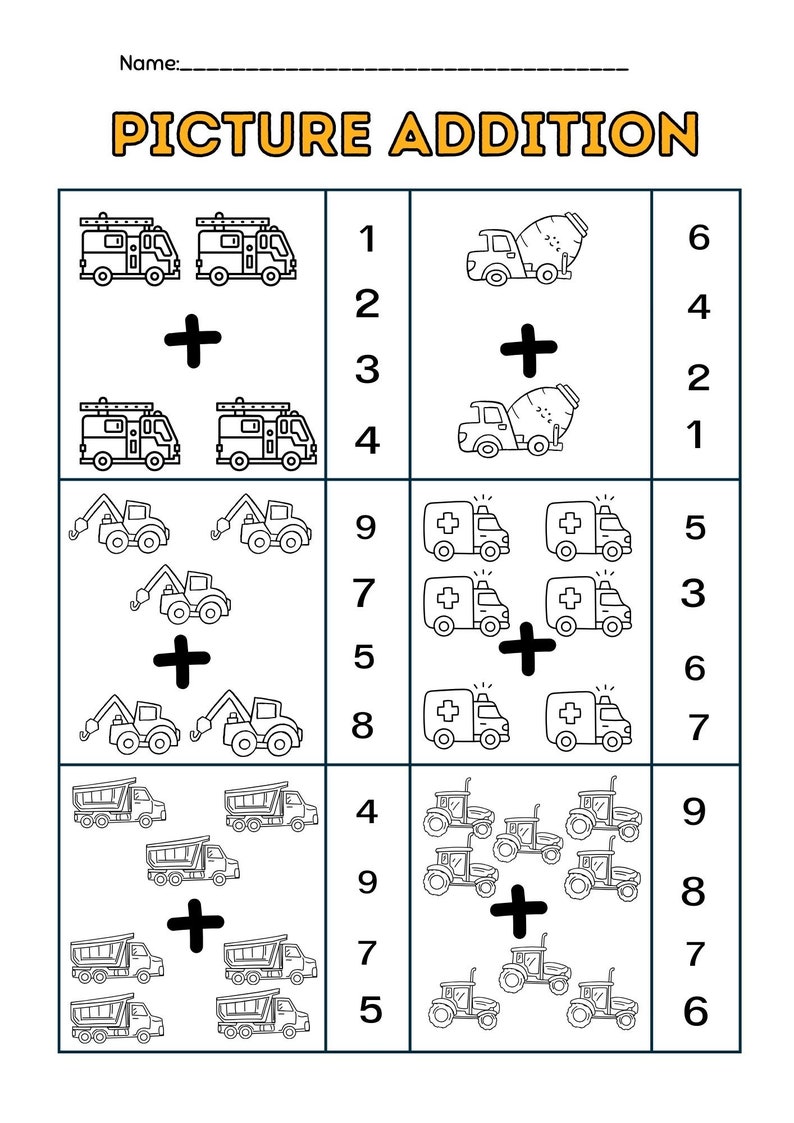 20 Printable Kindergarten Addition Worksheets, Picture Addition and ...