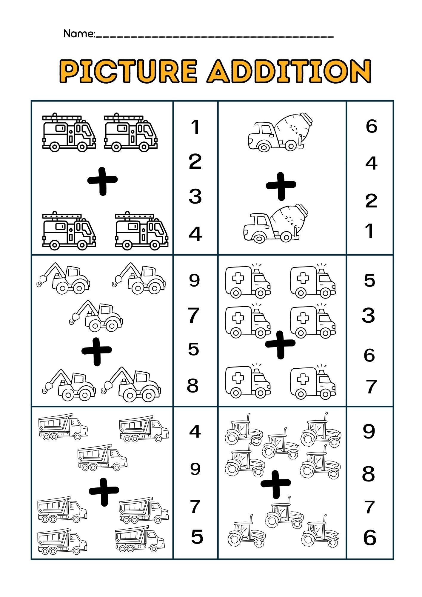 20 Printable Kindergarten Addition Worksheets, Picture Addition and ...