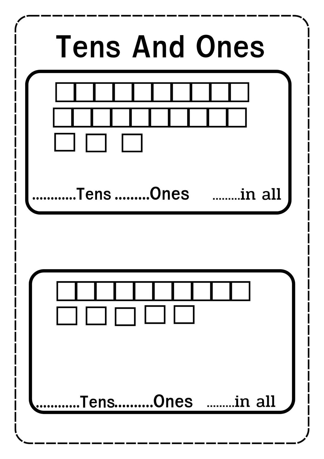 Place Value Tens and Ones Math| Printable Worksheets for Kids - Etsy