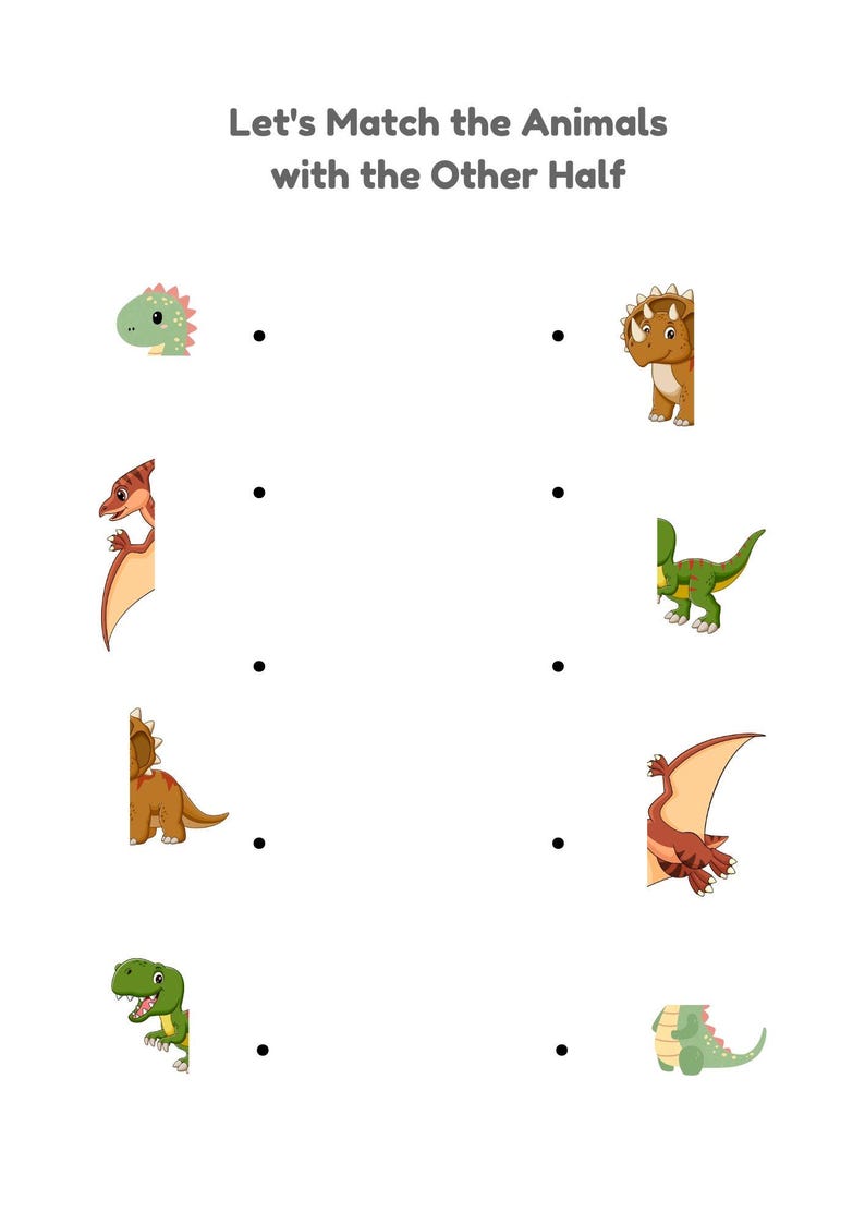 Preschool Matching Worksheets: Line Tracing, Picture Match - Etsy
