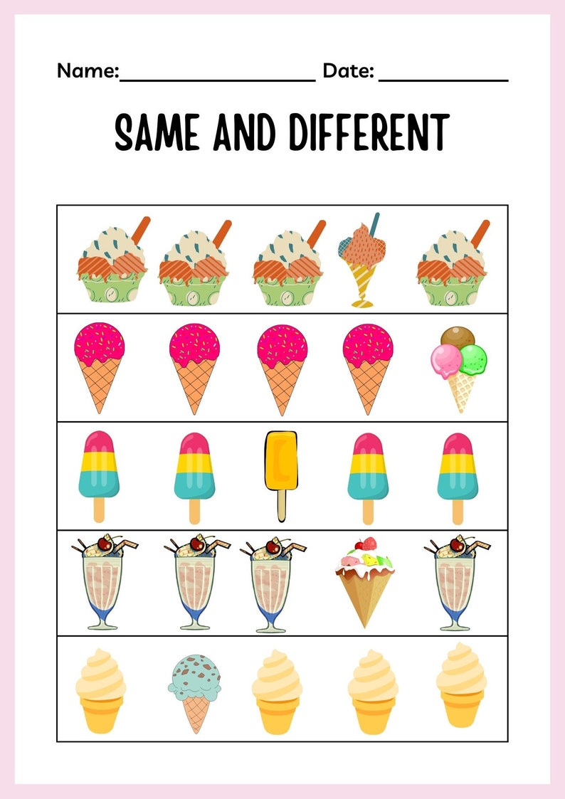 Single Digit Ice Cream Counting Worksheet ,printable Digital Download ...