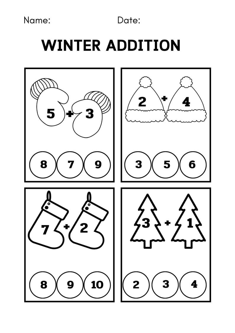 90 Printable Kindergarten Addition Worksheets, Picture Addition and ...