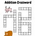 Addition Crossword Printable: Math Worksheet (printable) - Etsy