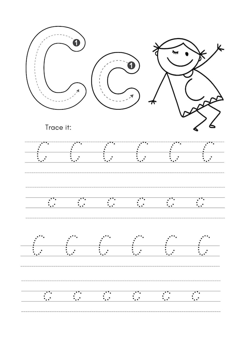 Alphabet Tracing Worksheets: Handwriting Practice for Kids (printable ...