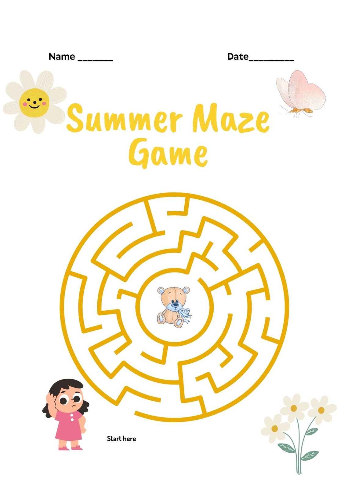24 Printable Spring Maze Puzzle Worksheets for Kindergarten ...