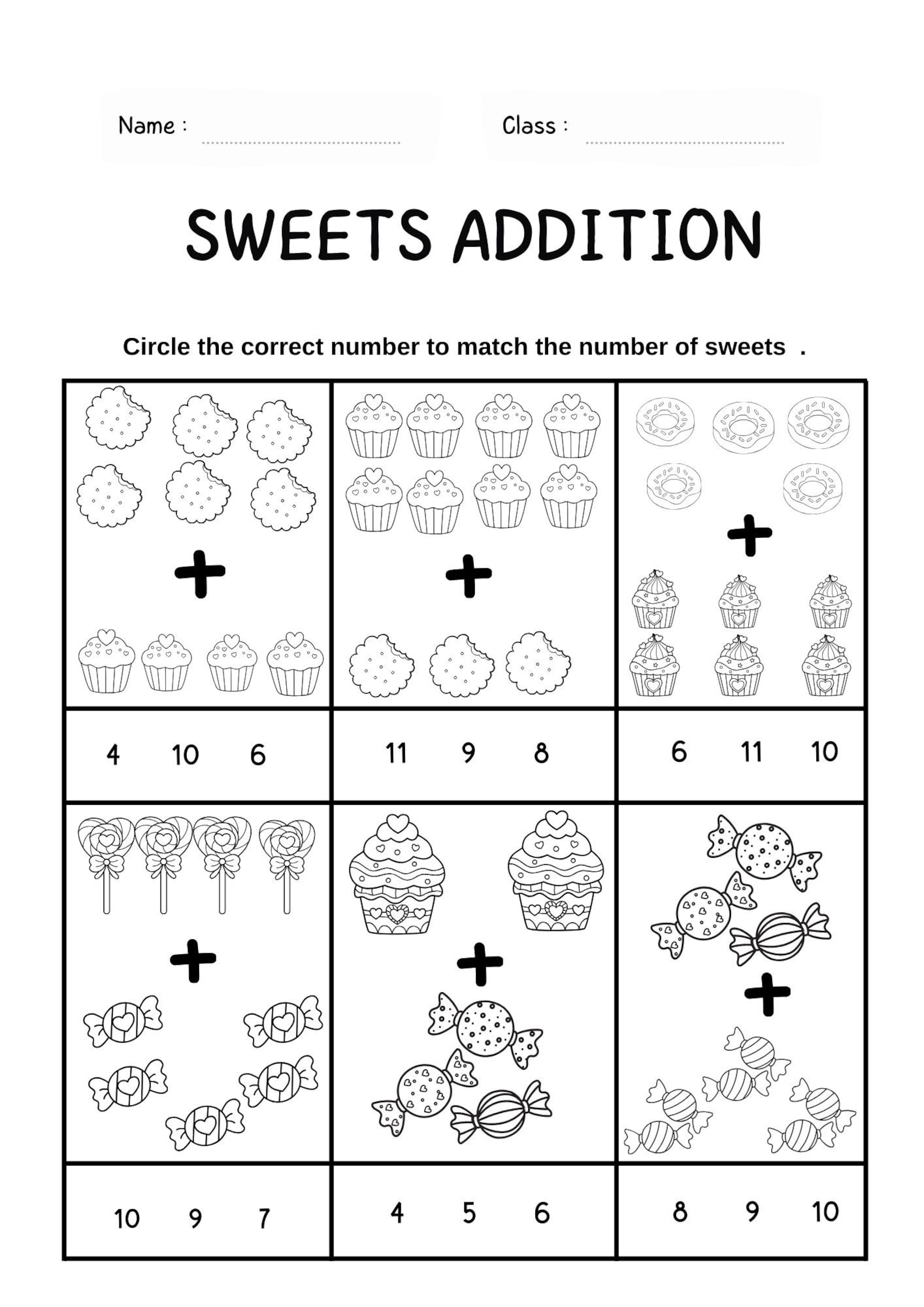 20 Printable Kindergarten Addition Worksheets, Picture Addition and ...