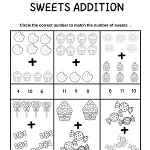 20 Printable Kindergarten Addition Worksheets, Picture Addition and ...
