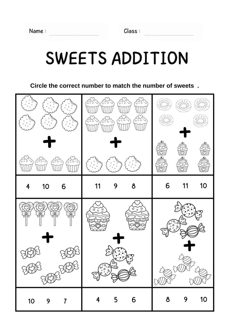 20 Printable Kindergarten Addition Worksheets, Picture Addition and ...