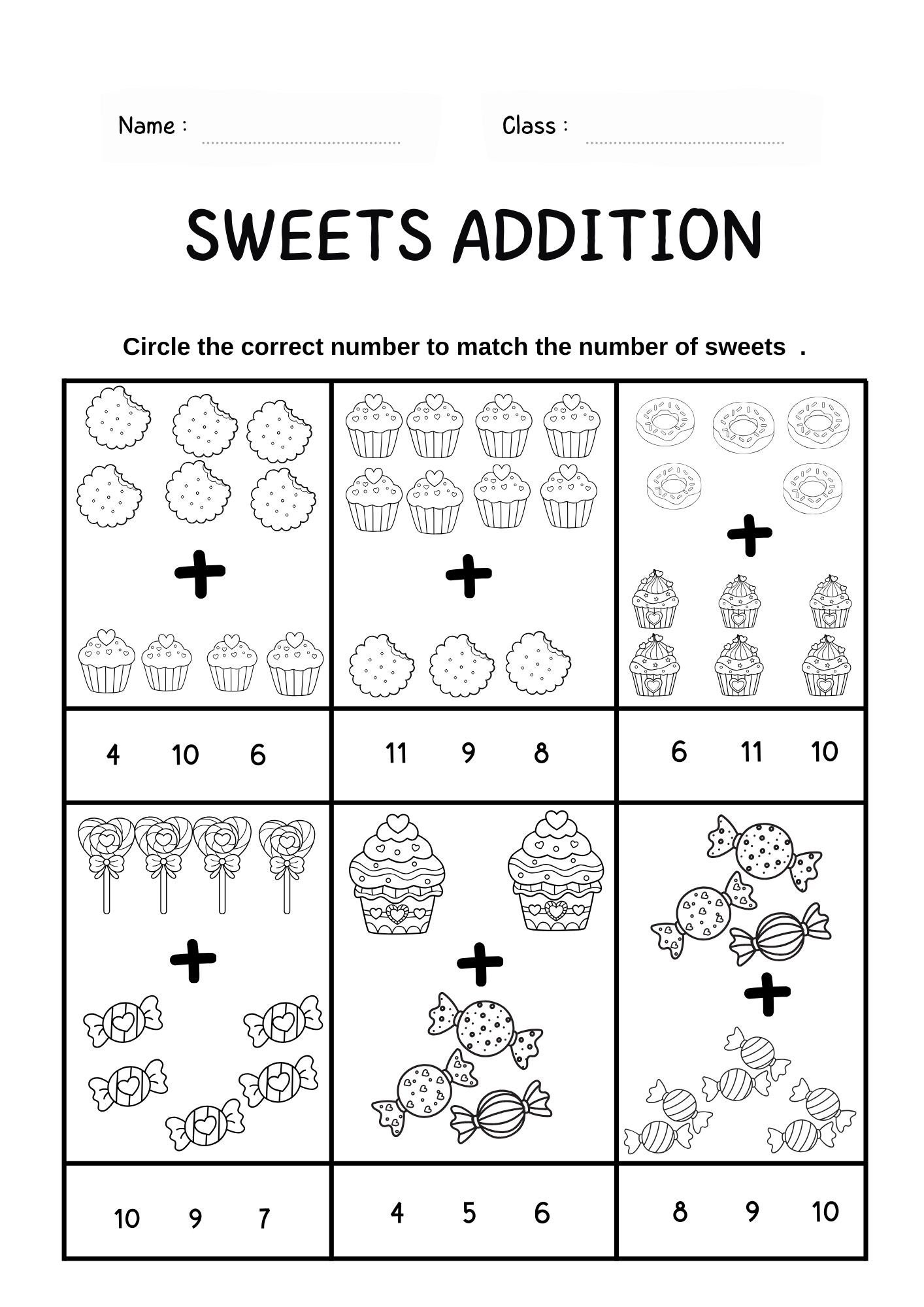 20 Printable Kindergarten Addition Worksheets, Picture Addition and ...