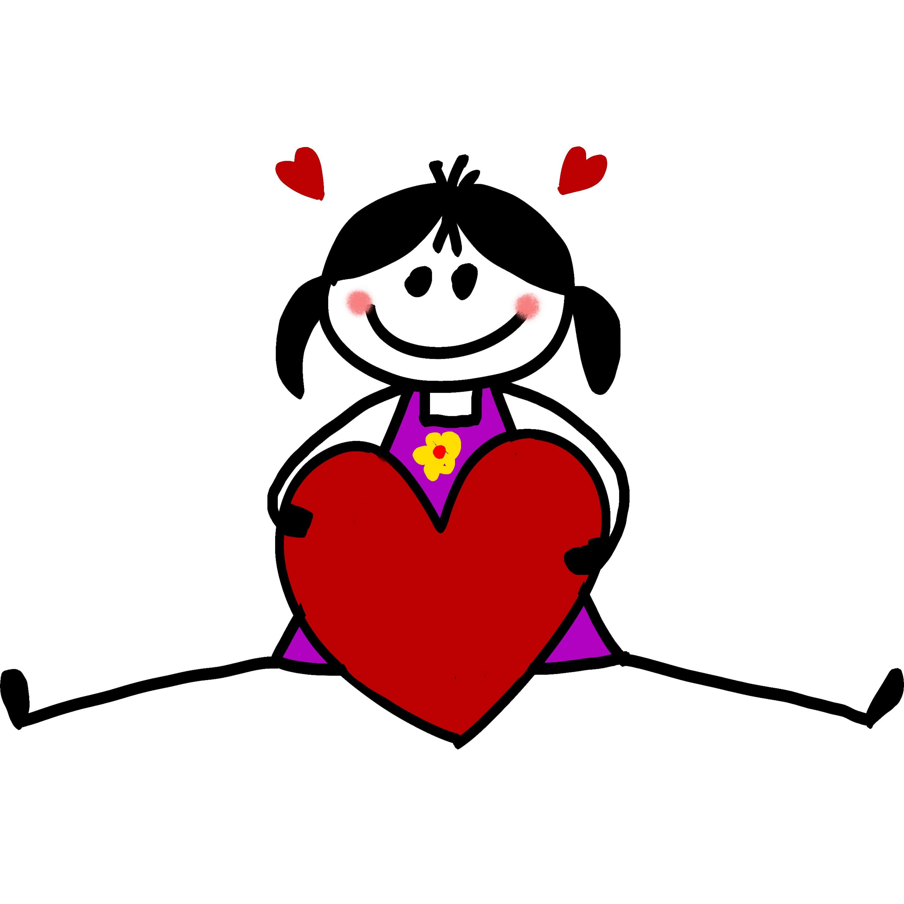 Doodle Boy and Girl Clipart,stick Figure Clipart,friend Clipart,outline ...