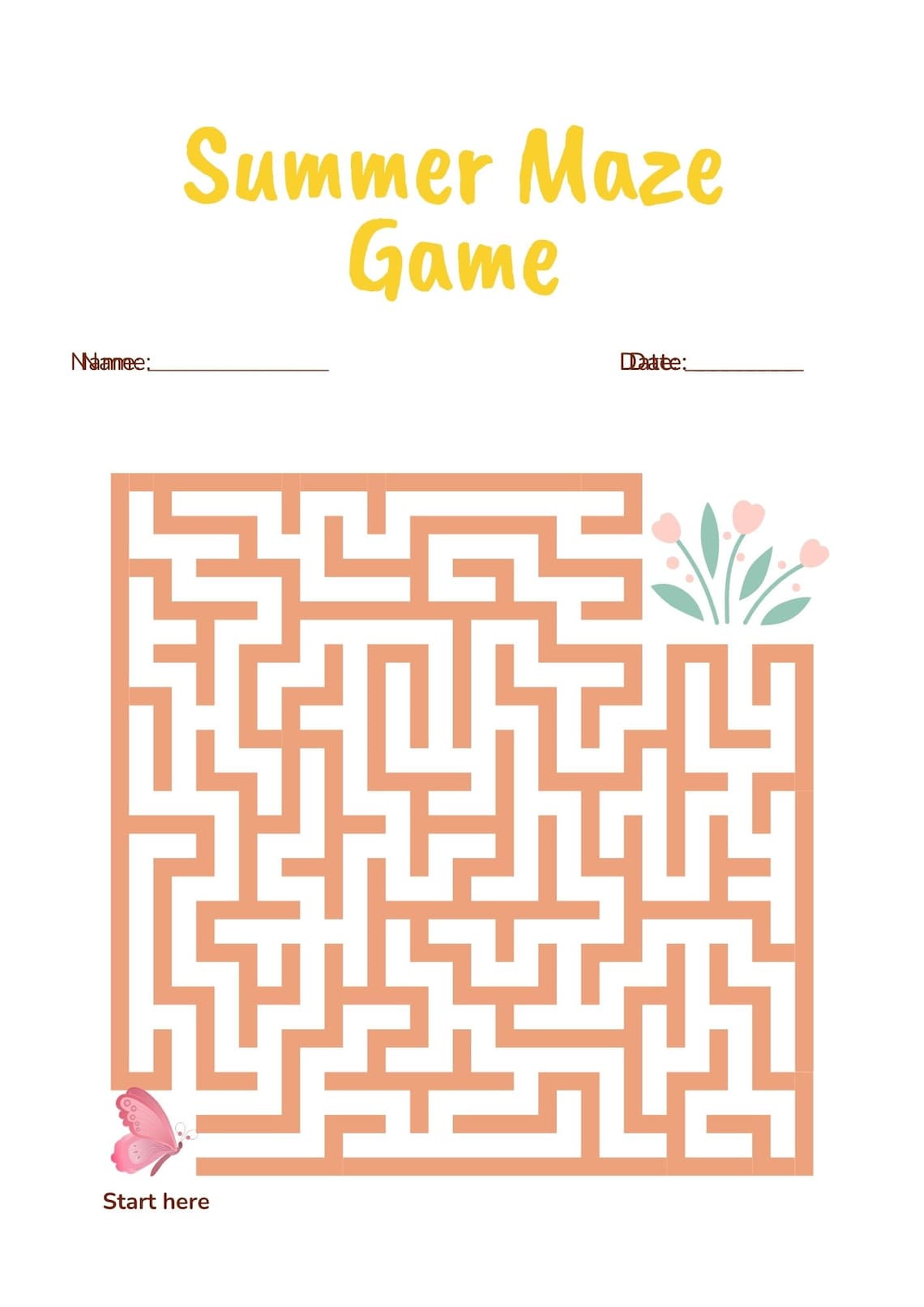 24 Printable Spring Maze Puzzle Worksheets for Kindergarten ...