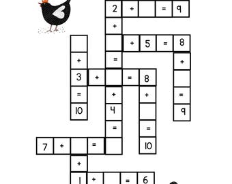 Addition Crossword Math Printable Activity - Learn Math Addition ...