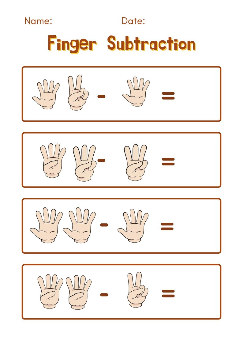 Math Worksheets: Finger & Domino Addition for Kindergarten (printable ...