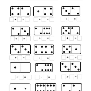 Math Worksheets: Finger & Domino Addition for Kindergarten (printable ...