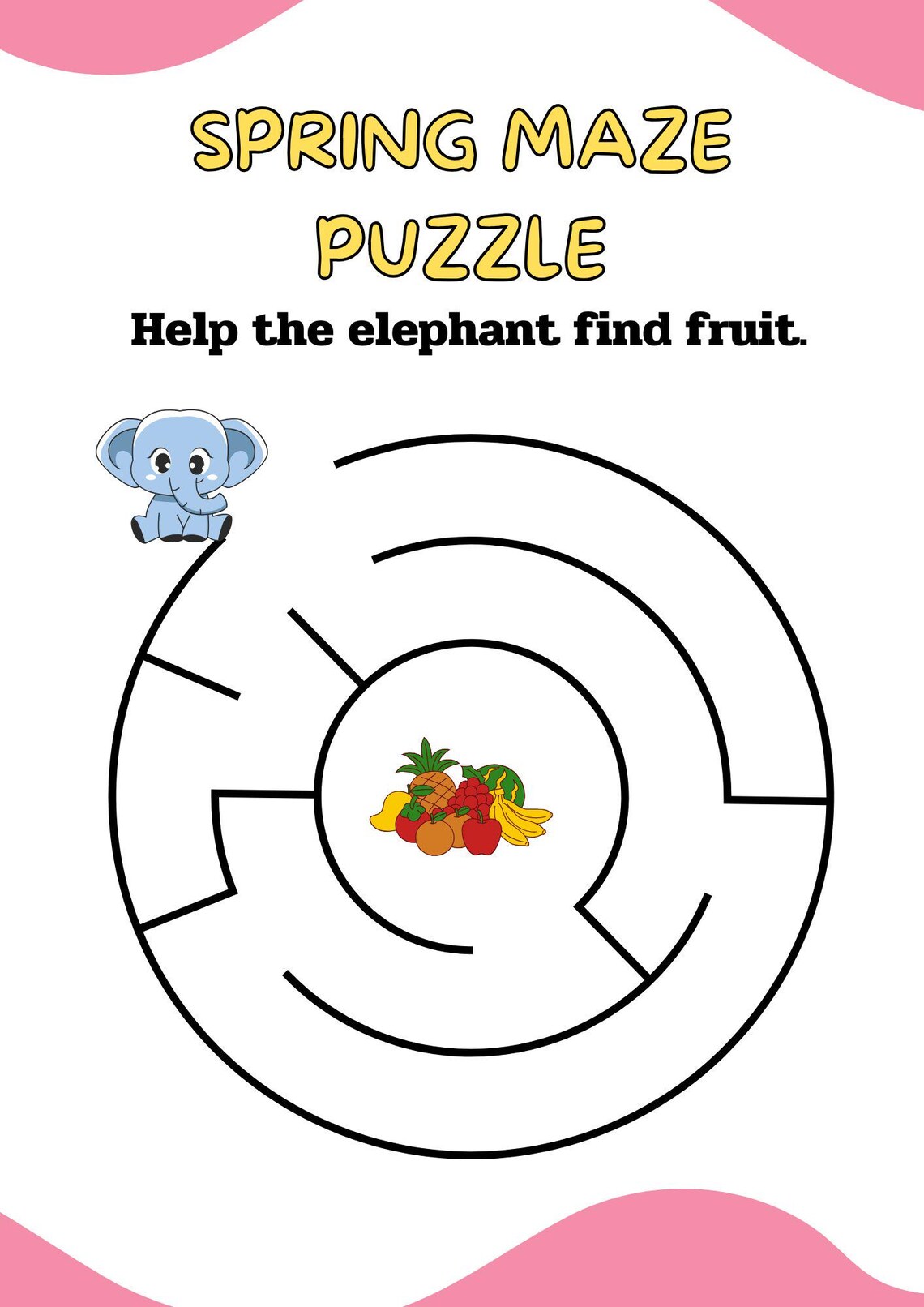 17 Printable Spring Maze PUZZLE Worksheets for Kindergarten ...