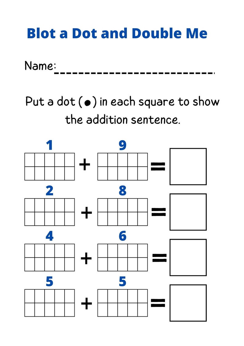 20 Printable Kindergarten Subtraction Within Addition 10 With Ten Frame ...