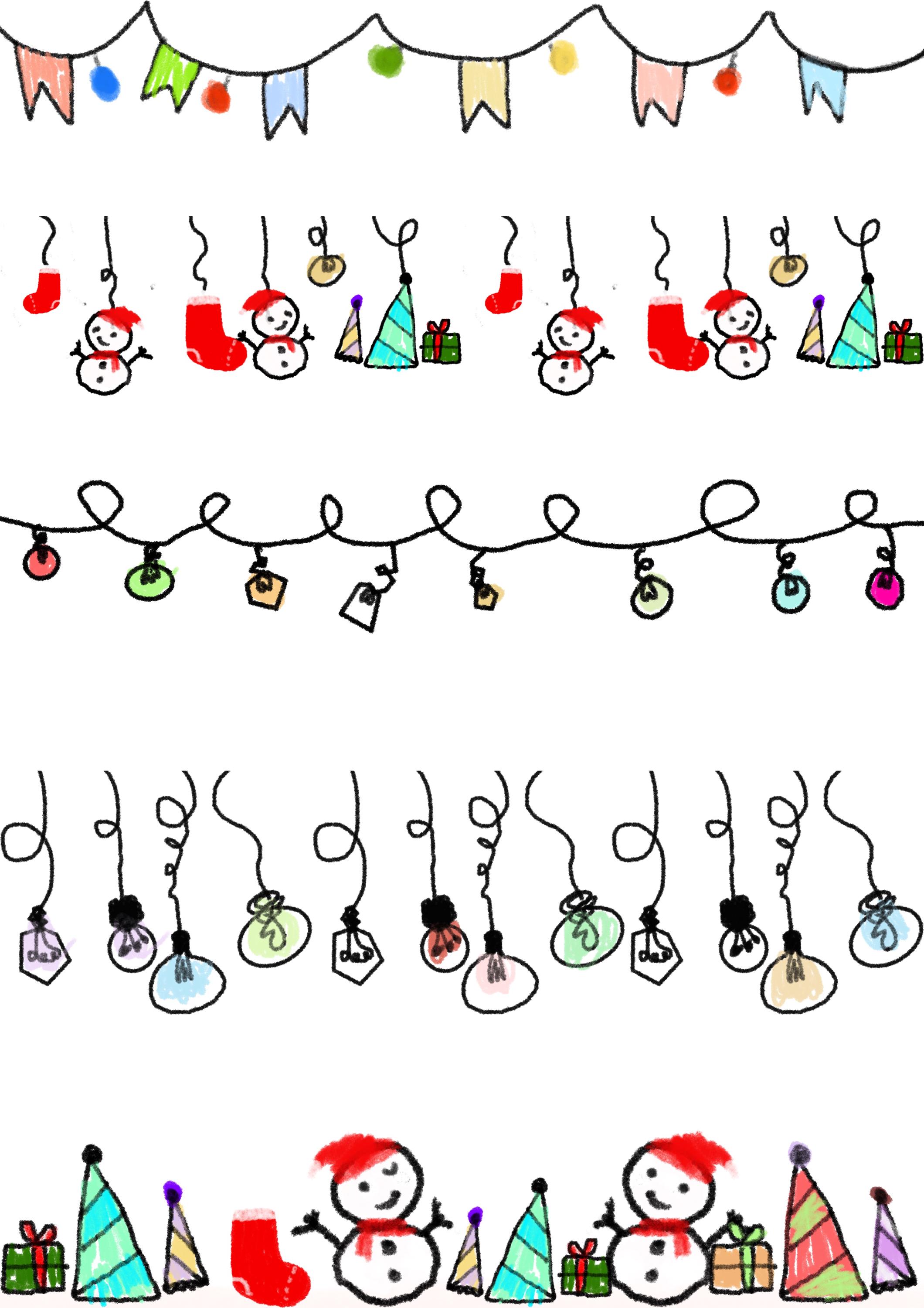 Christmas Doodle Frame PNG | Hand-drawn Border Digital Download - Etsy