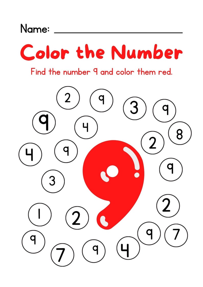 Number Coloring Pages Worksheets for Preschool 0-9 Printable Preschool ...