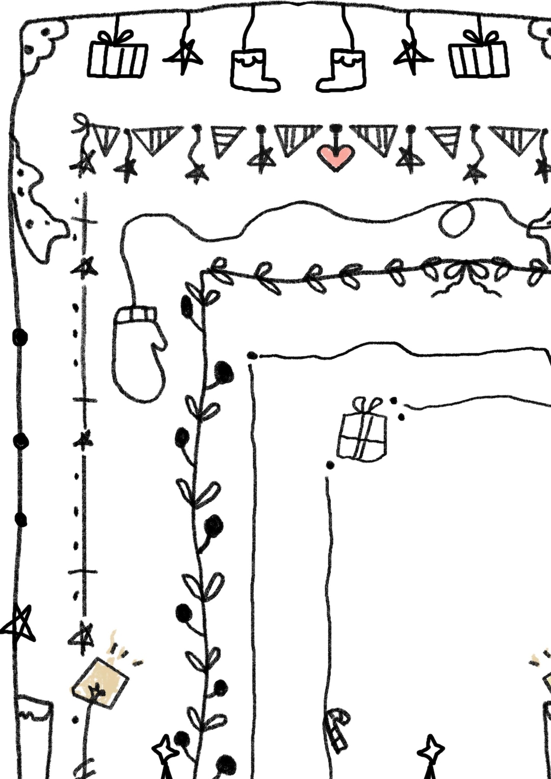 30 Christmas Frames Clip Art Winter Clipart Doodle Borders Christmas ...