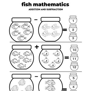 Picture Addition and Subtraction Worksheets: Preschool Homeschool (20 ...