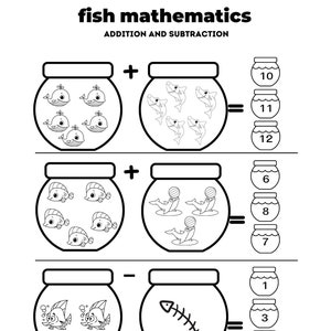 Picture Addition and Subtraction Worksheets: Preschool Homeschool (20 ...
