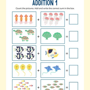 20 Printable Kindergarten Addition Worksheets, Picture Addition and ...